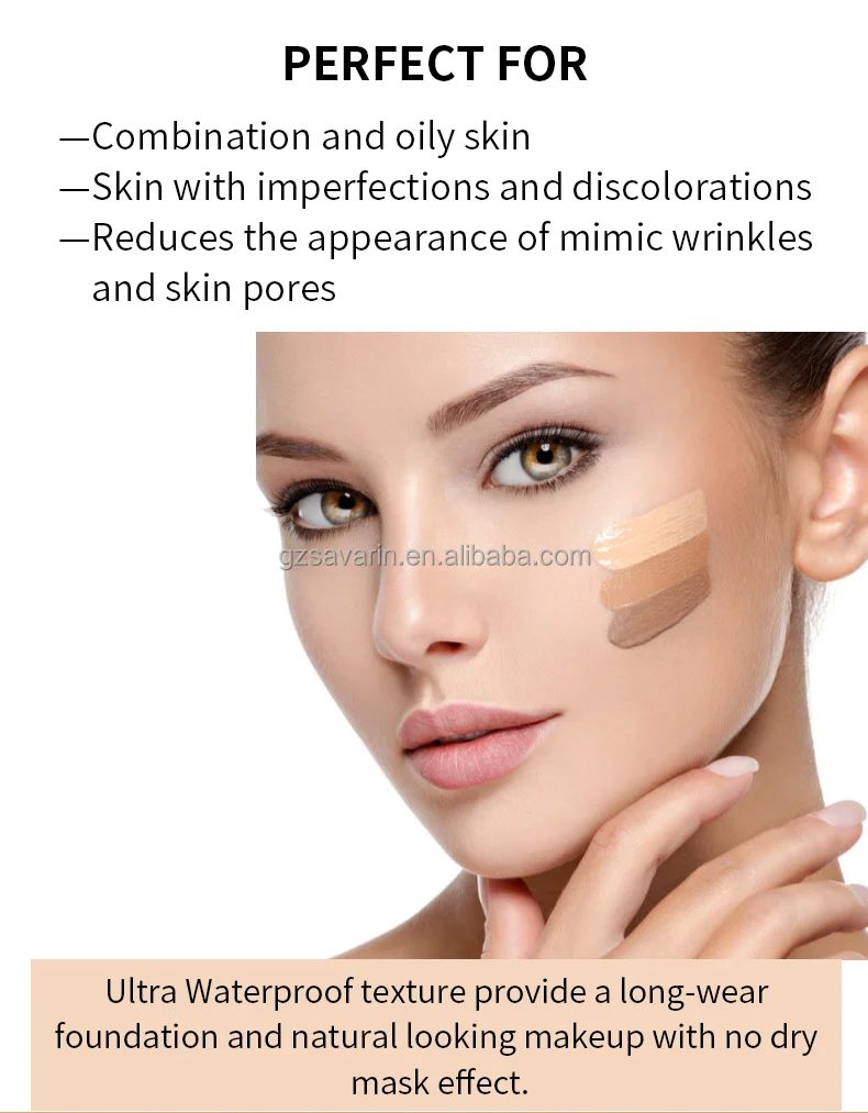 Private Label logo Waterproof Matte Vegan Full Coverage Foundation ...