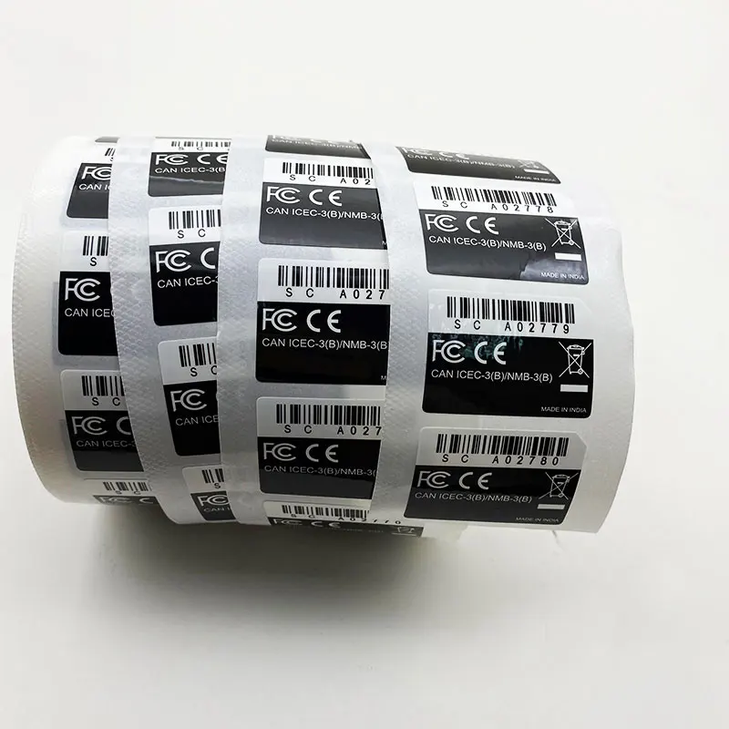 Custom Black Glossy Electronics Product Label Vinyl