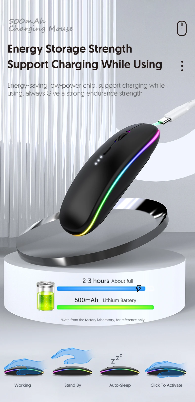 2023 Oem Wireless Mouse Office Mouse Wireless Abs Rechargeable ...