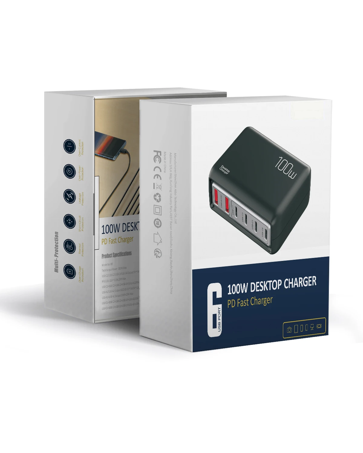 Laudtec Kc037 Port Electric Usb Cell Charger Portable Stations Type C ...