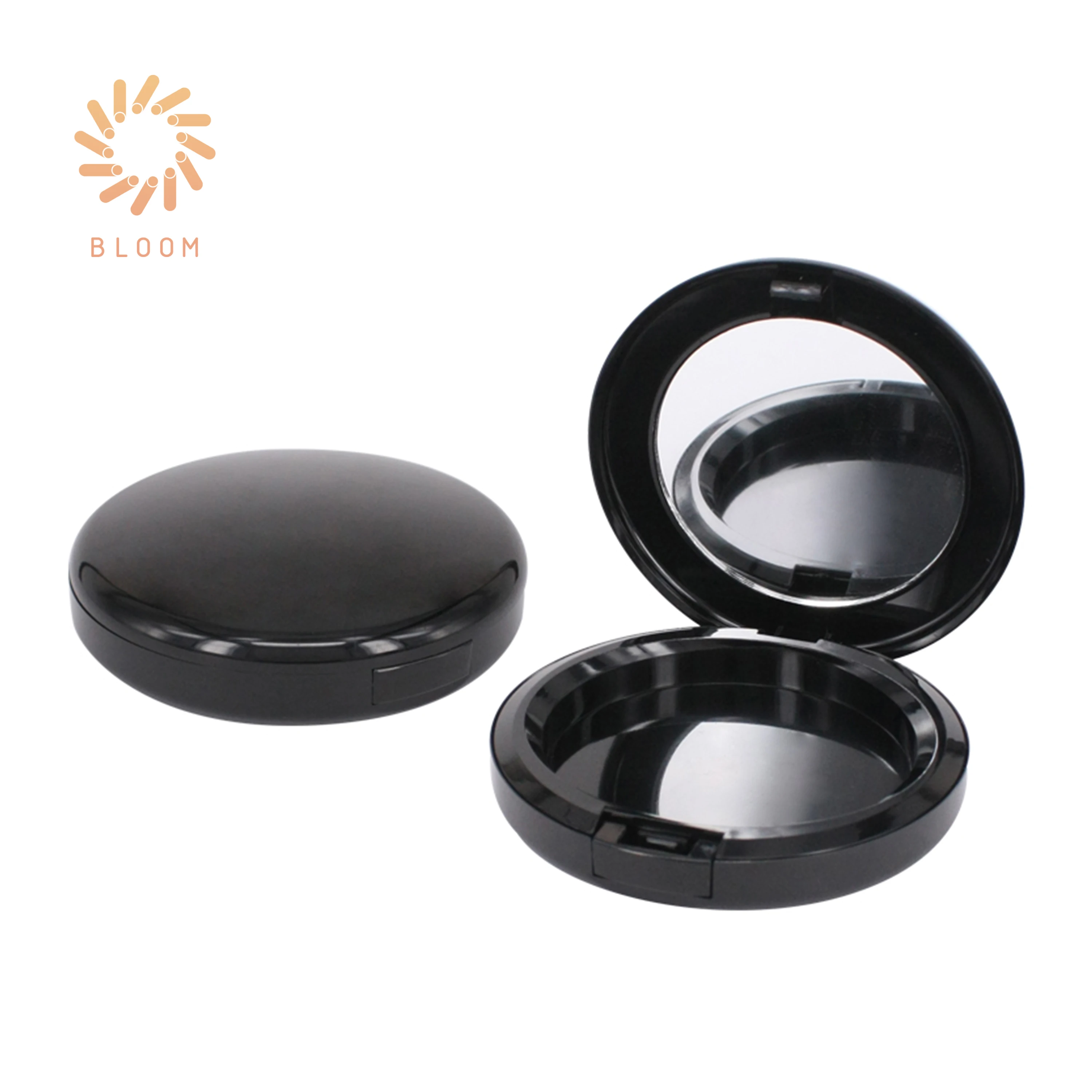 Oem Round Cosmetic Empty Powder Compact Case With Mirror Plastic Makeup ...