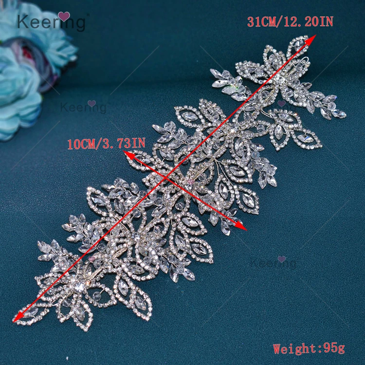 WHD-134 Keering Newest Beaded Rhinestone Appliques Leaves Bead Patches ...