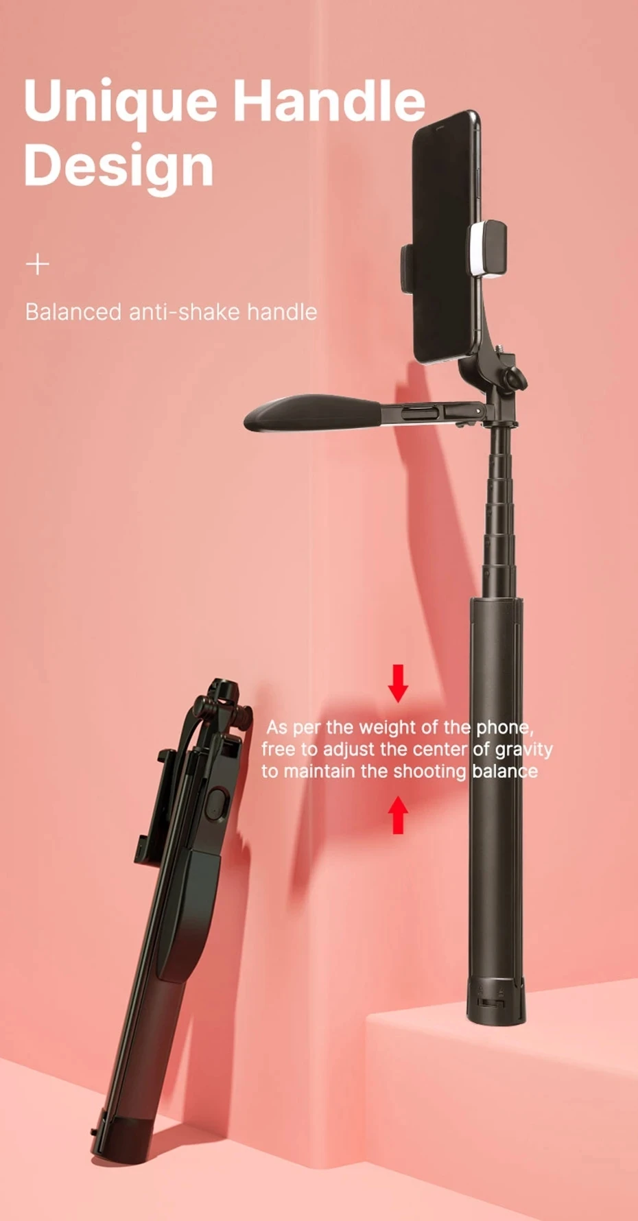 Ulanzi MT-53 Portable Selfie Sticks - Anti-Shake & Bluetooth