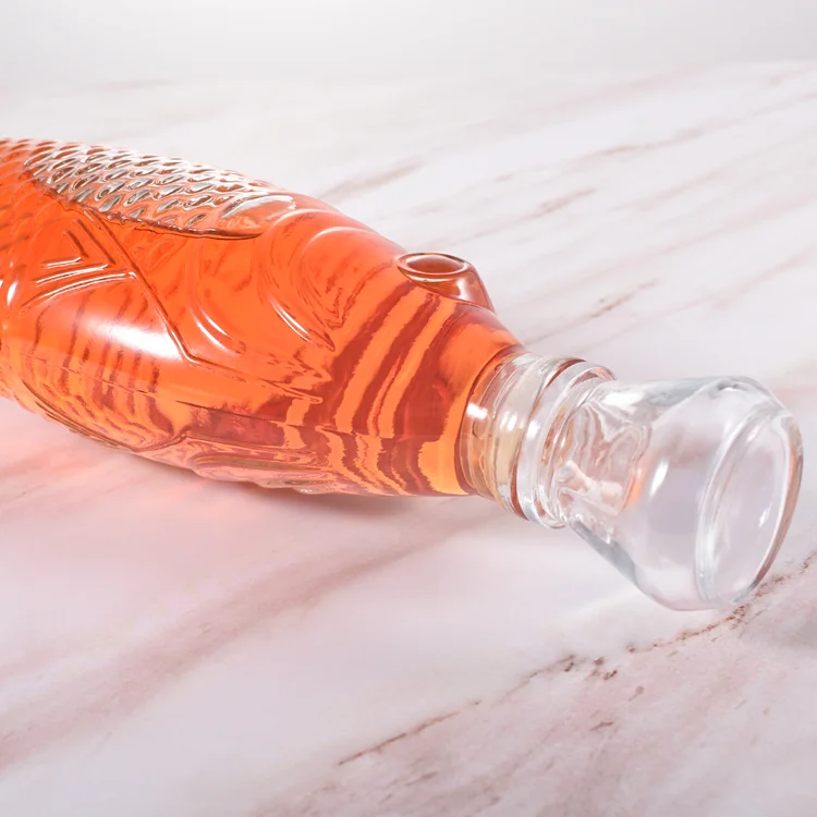 New 16oz Koi Fish Shape 500ml Blue Glass Decorative Bottles Fish Shaped ...