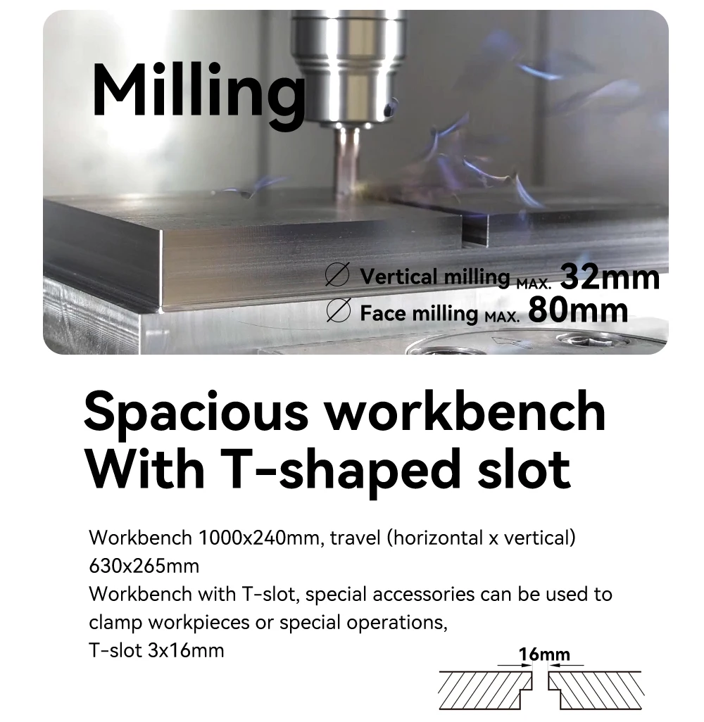 7045 Mini CNC Metal Mill Drill Machine Large Worktable School Factory ...