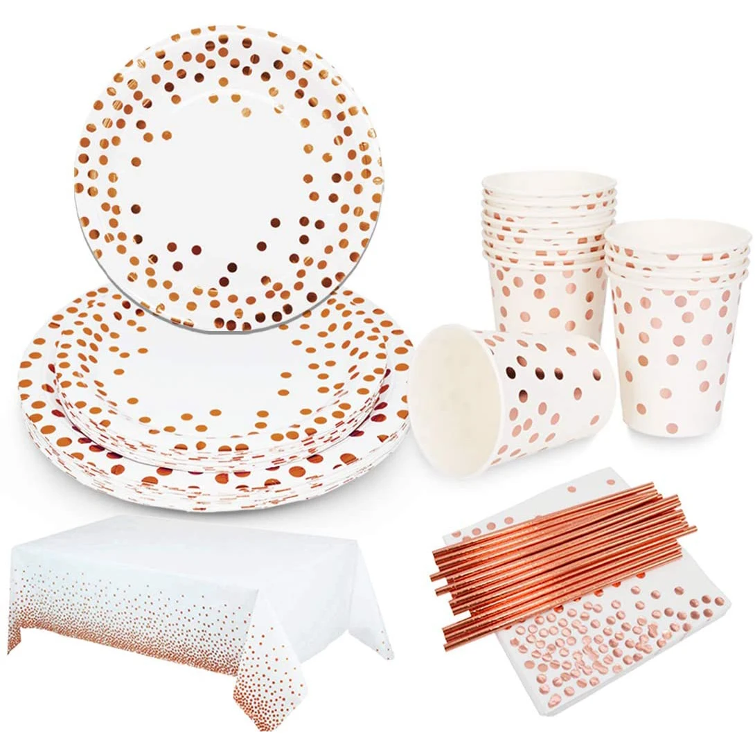Disposable Paper Cup Plate Dinnerware & Tableware Party Supply Kit And ...