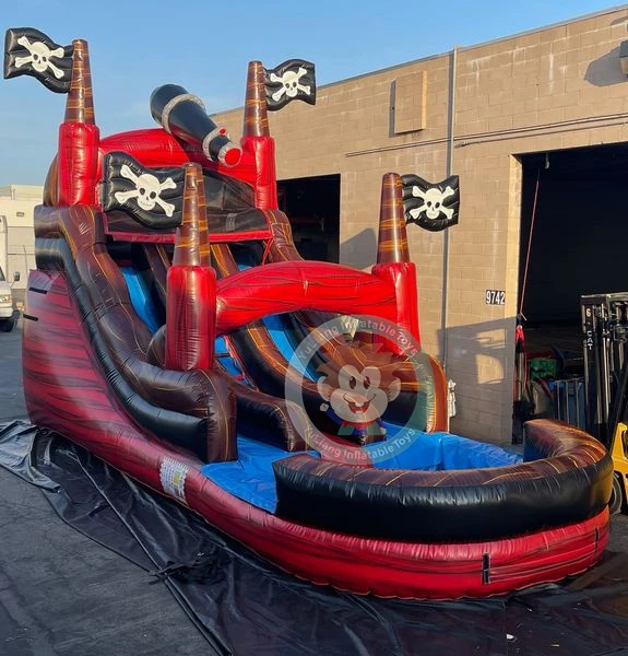 Water Park Slide Water Park Pirate Ship Inflatable Water Slide - Buy ...