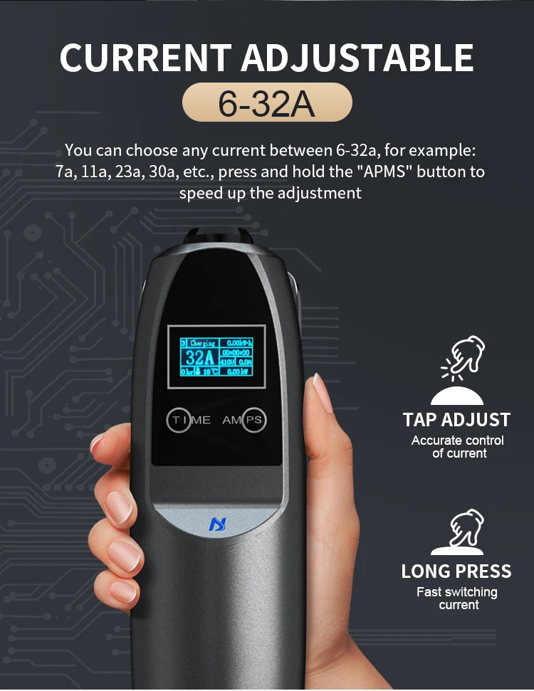 Red Cee/Schuko Plug 6A to 32A Adjustable Type 2 Ev Cable 3-22kw Ac ...