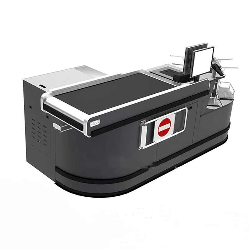 Black Steel Counter Table Supermarket Convenience Store Supermarket ...