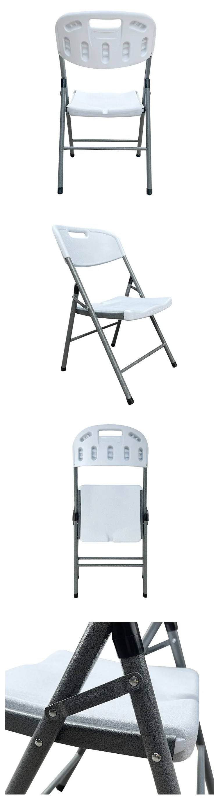 White Hdpe Plastic Folding Chairs Party HDPE Metal Blow Molding Chair ...