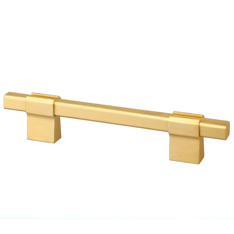 Aluminum Gold Brushed Cabinet Handles square bar for Kitchen Drawer and ...