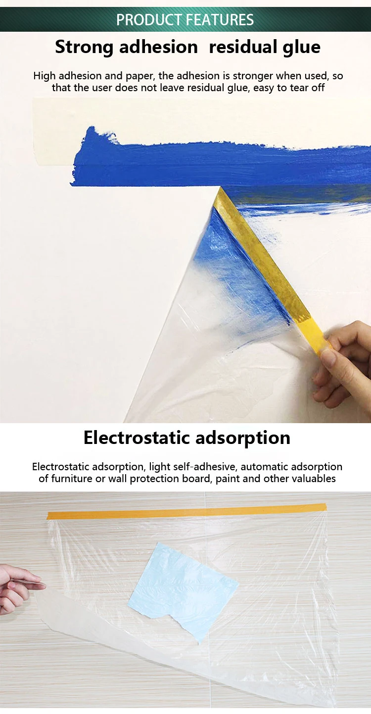 High Quality Painter Pre Taped Plastic Protection Film