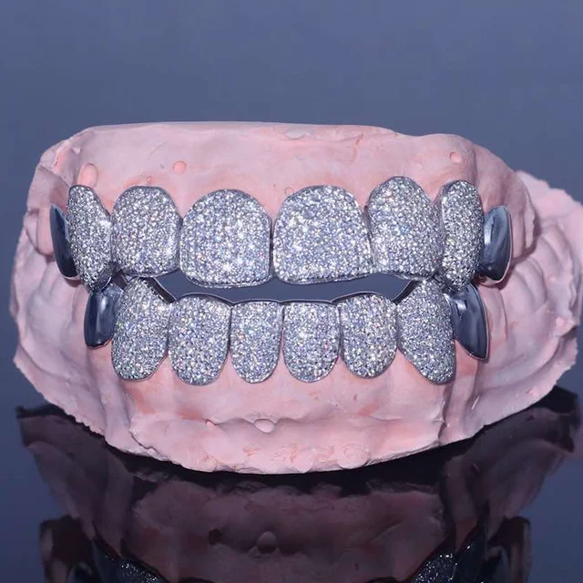Custom Honeycomb Setting Perm Cut Iced Out VVS Moissanite Diamond ...