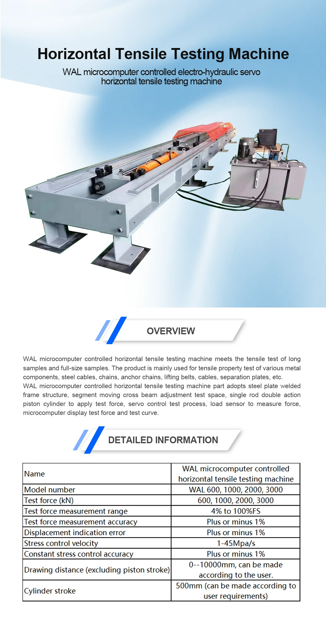 200 Tons to 500 Tons Hydraulic Tensile Testing Machine