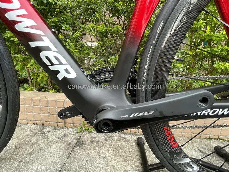 Transparent Red Black Carrowter Complete Carbon Road Bike Direct Mount ...