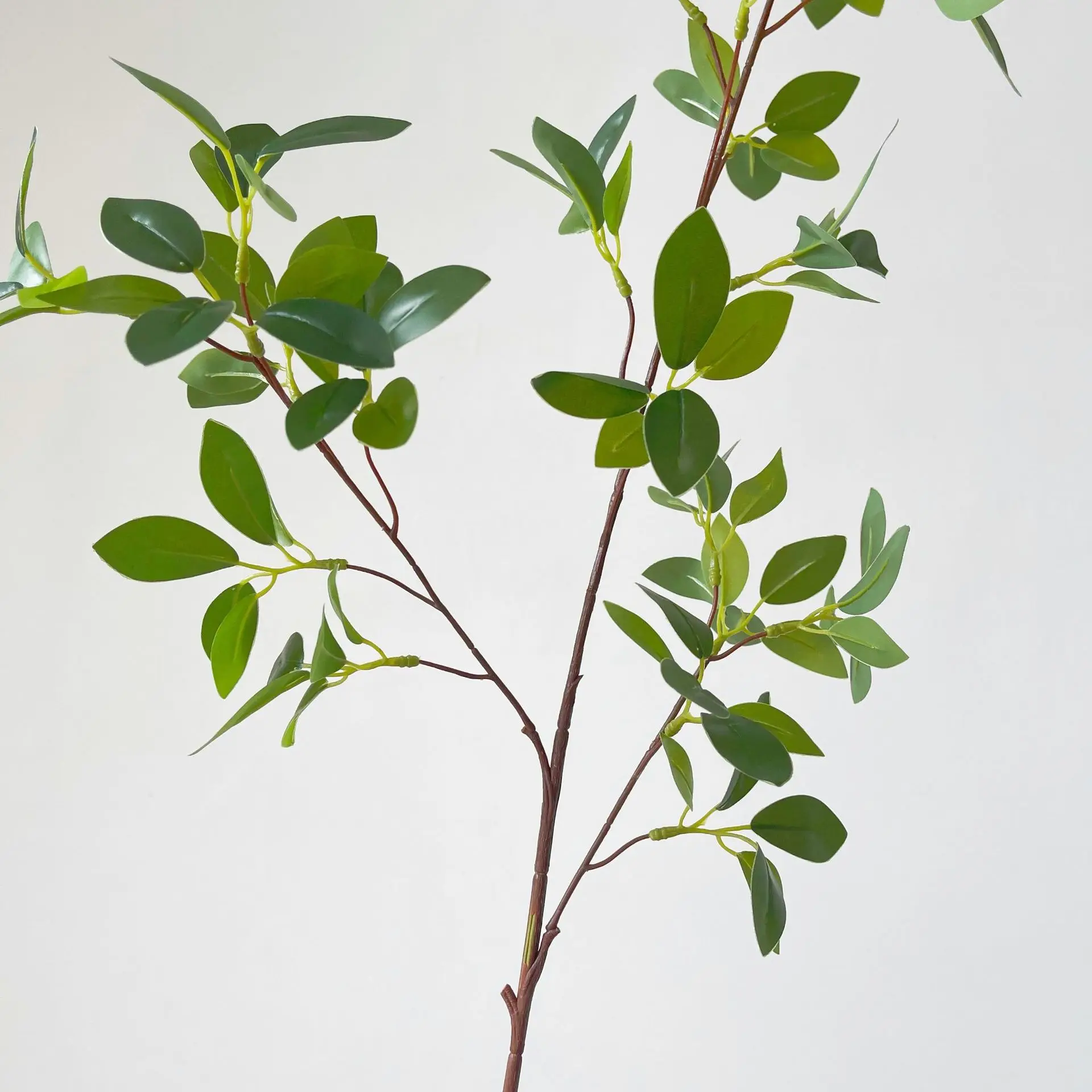 Artificial Real Touch Ficus Stem Branch Leaves for Decor