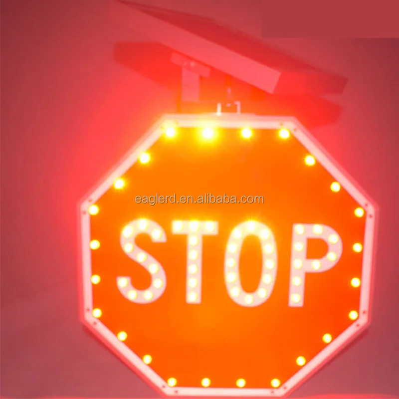 Handheld LED Traffic Warning Sign - Portable & Reflective