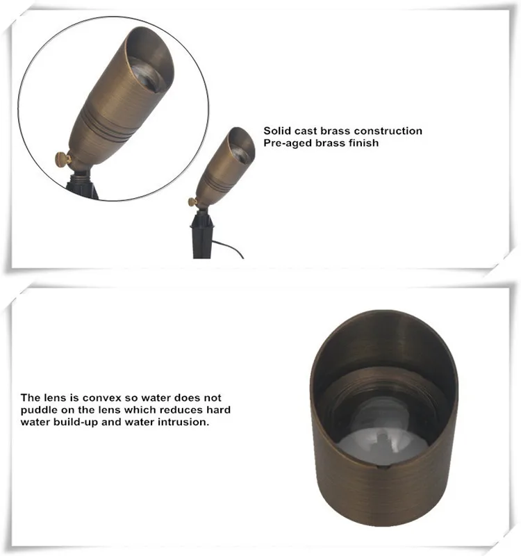 12V Outdoor Waterproof LED Landscape Lights - IP65 Brass up Lights
