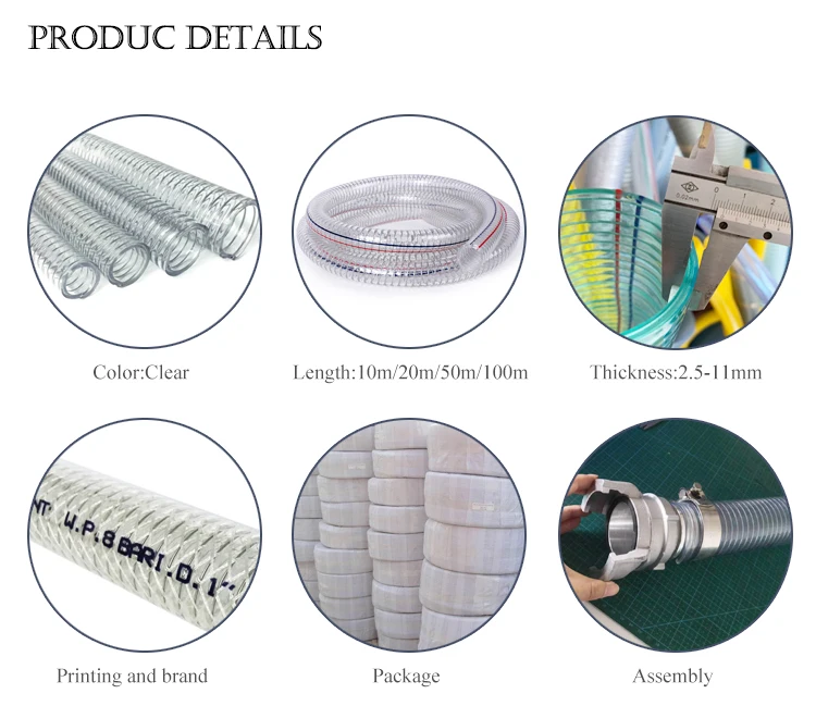 Flexible Transparent PVC Spiral Steel Wire Reinforced Hose Pipe for ...