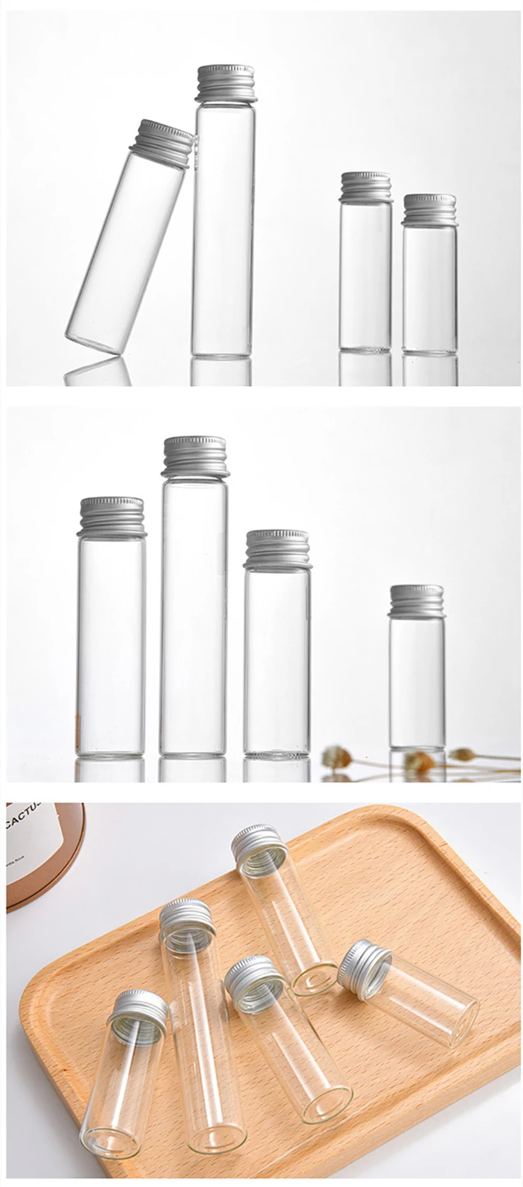 Wholesale Mini Clear Glass Vial Bottle with Aluminum Screw Cap Small ...