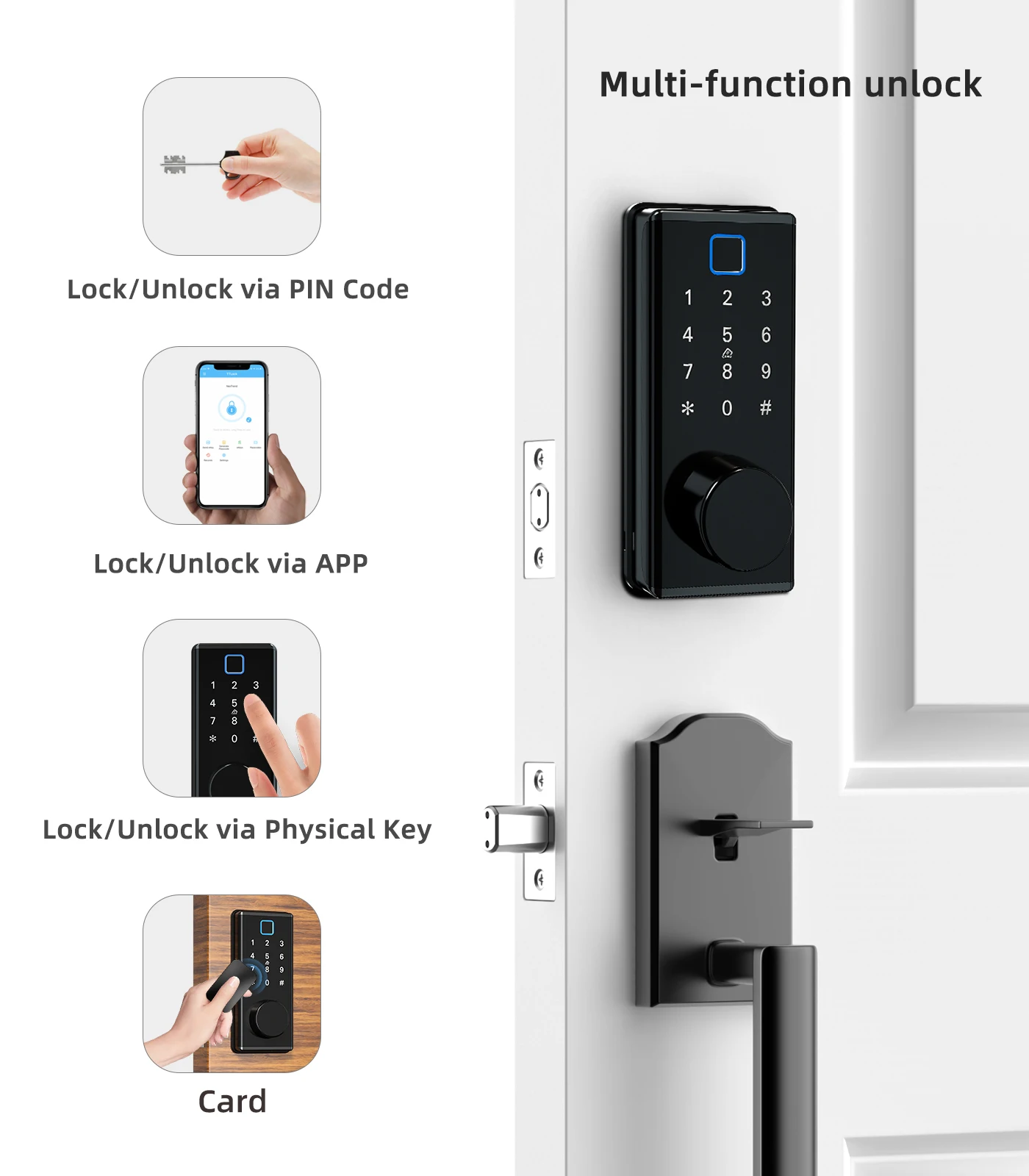 Blue Tooth Wireless Front Door Lock Remote Access Control By Smart ...