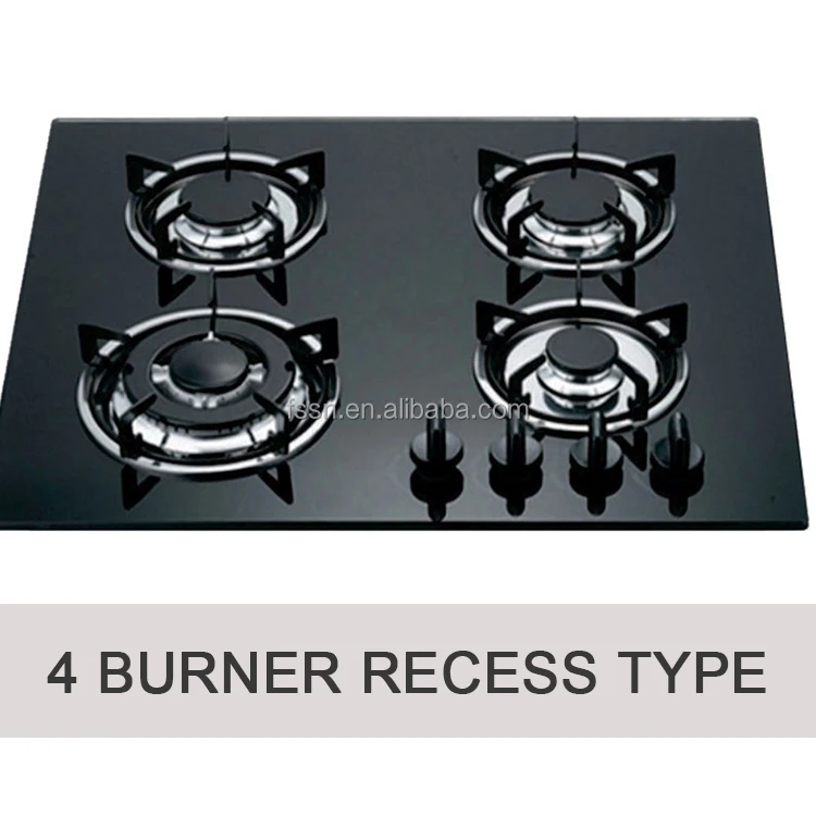 Top Cooktop 4 Burner Cooker Gas Stove Lpg Ng Built In Tempered Glass ...