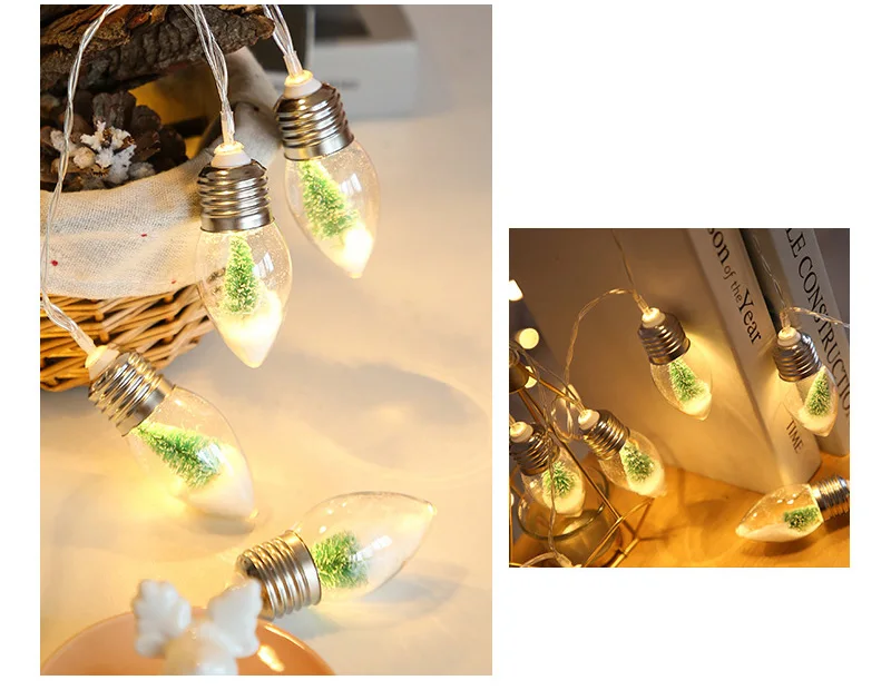 Led Christmas Tree Bulb Decorative Light String Wishing Bottle Candle ...