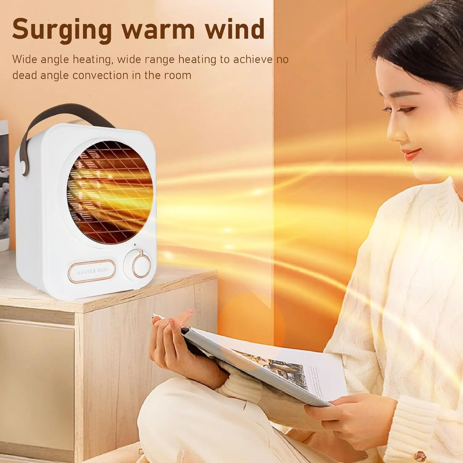 Portable 500w Mini Rechargeable Heater Ptc Ceramic Heating Fan With ...