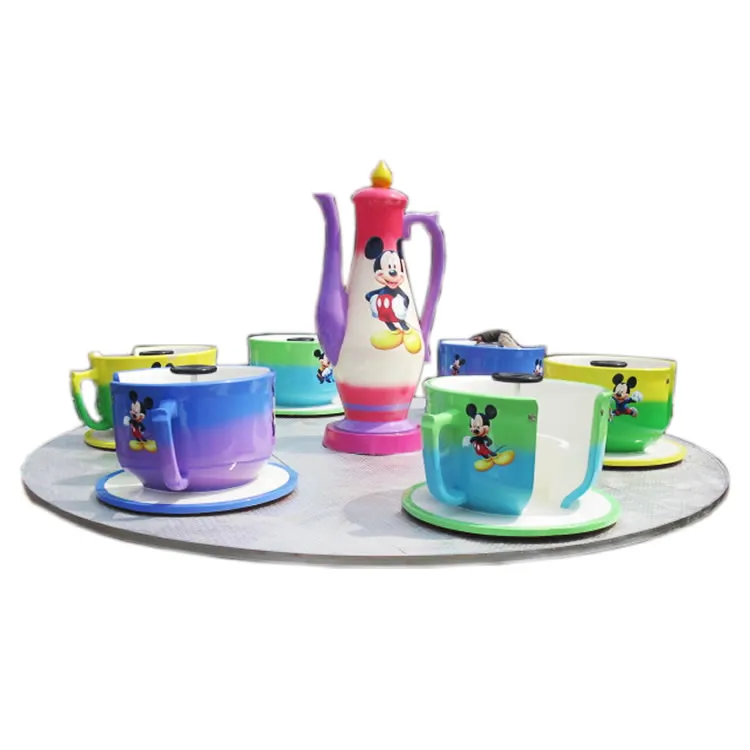 Fairground Attraction Multi-color Amusement Park Rotating Coffee Cup ...