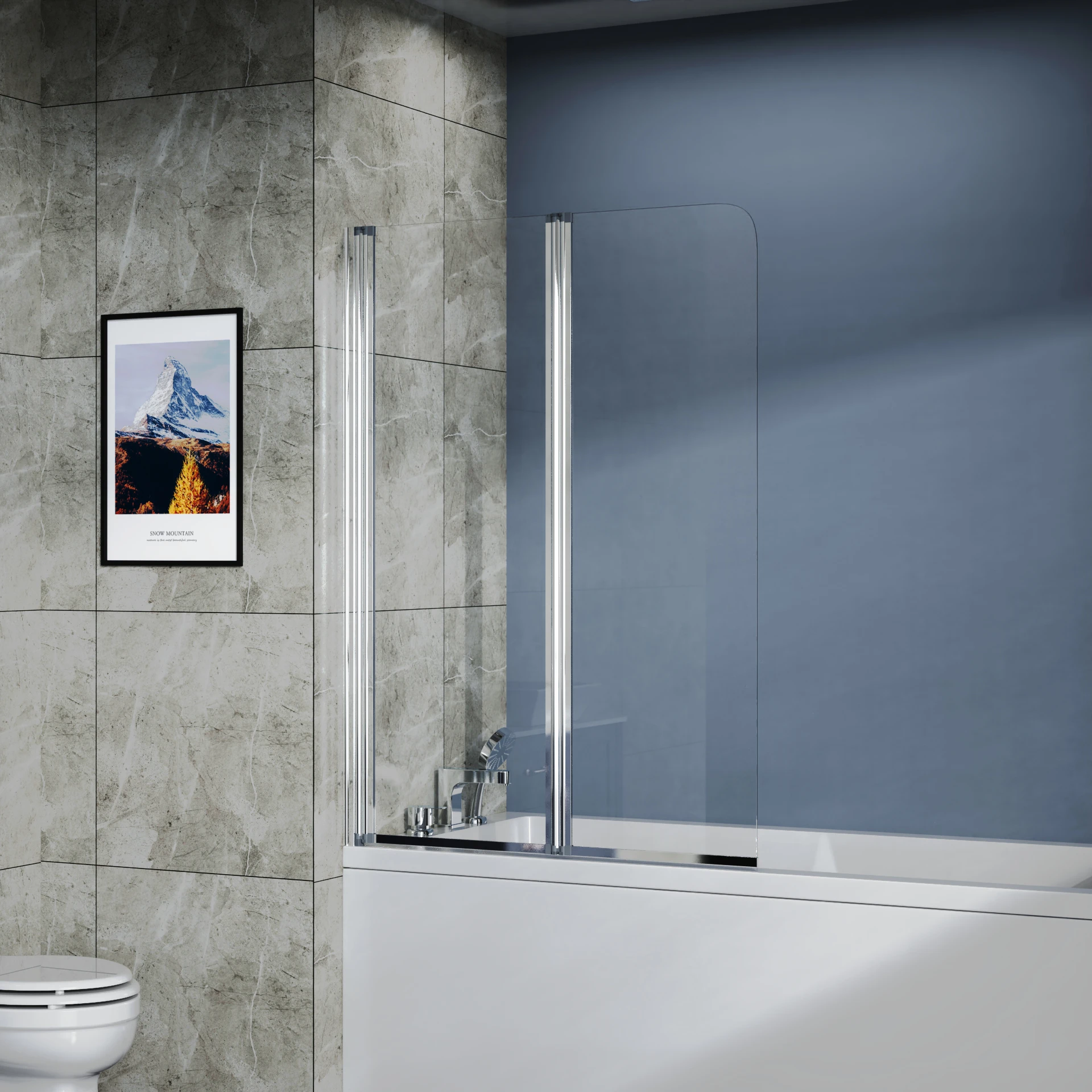 Pivot Bath Screen Shower Bathtub Bathroom Foldable Screen Bathtub ...