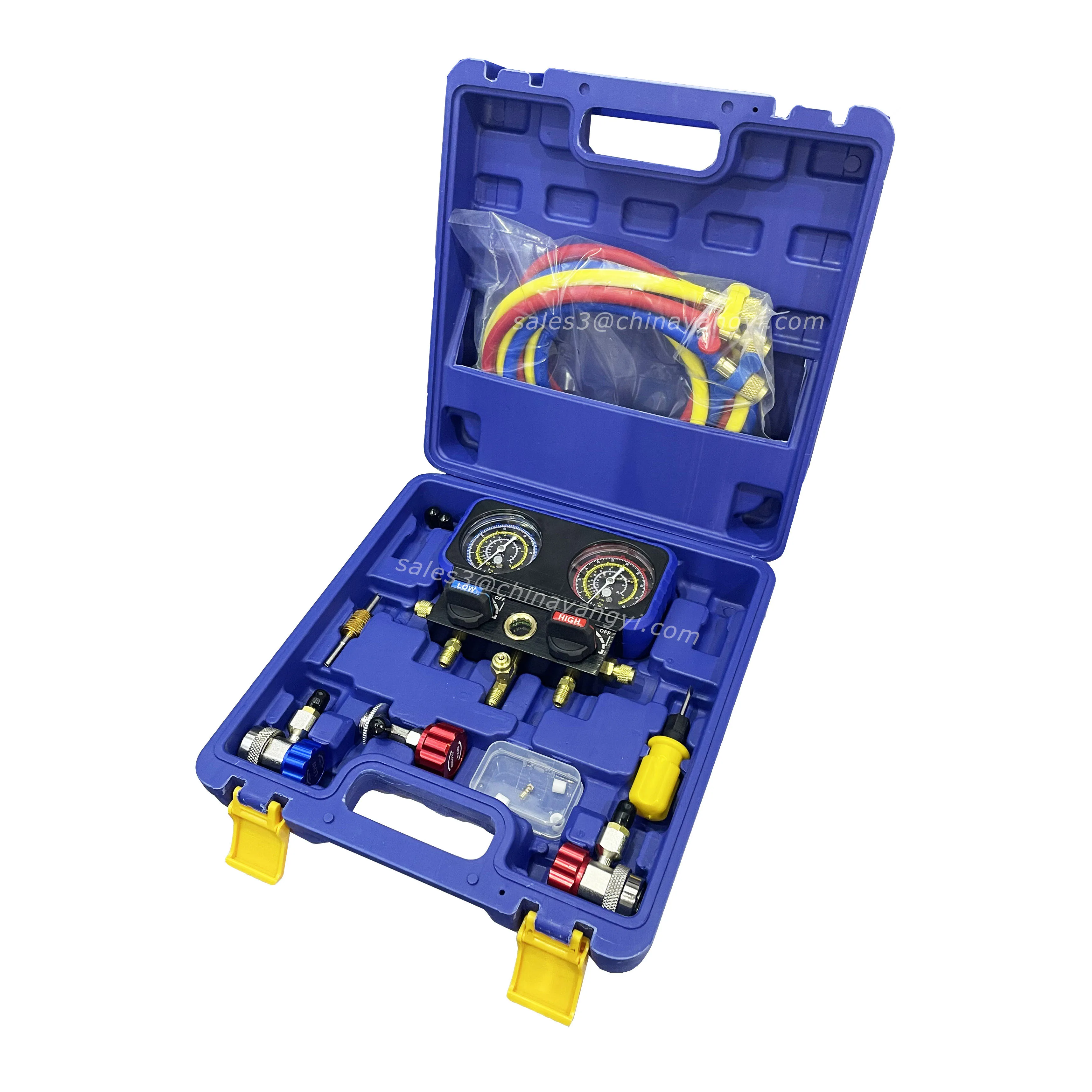 Hvac Ball Valve 2 Way Manifold Gauge Set Pressure Manometer For ...