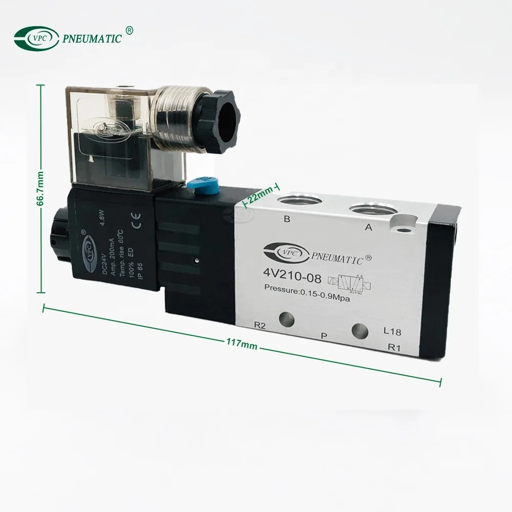 VPC Pneumatic Valve 4V210-08 - Reliable 24v DC Solenoid