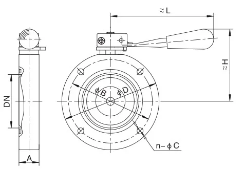 Professional Supply Gi-125 Manual Vacuum Butterfly Valve 304 Stainless ...