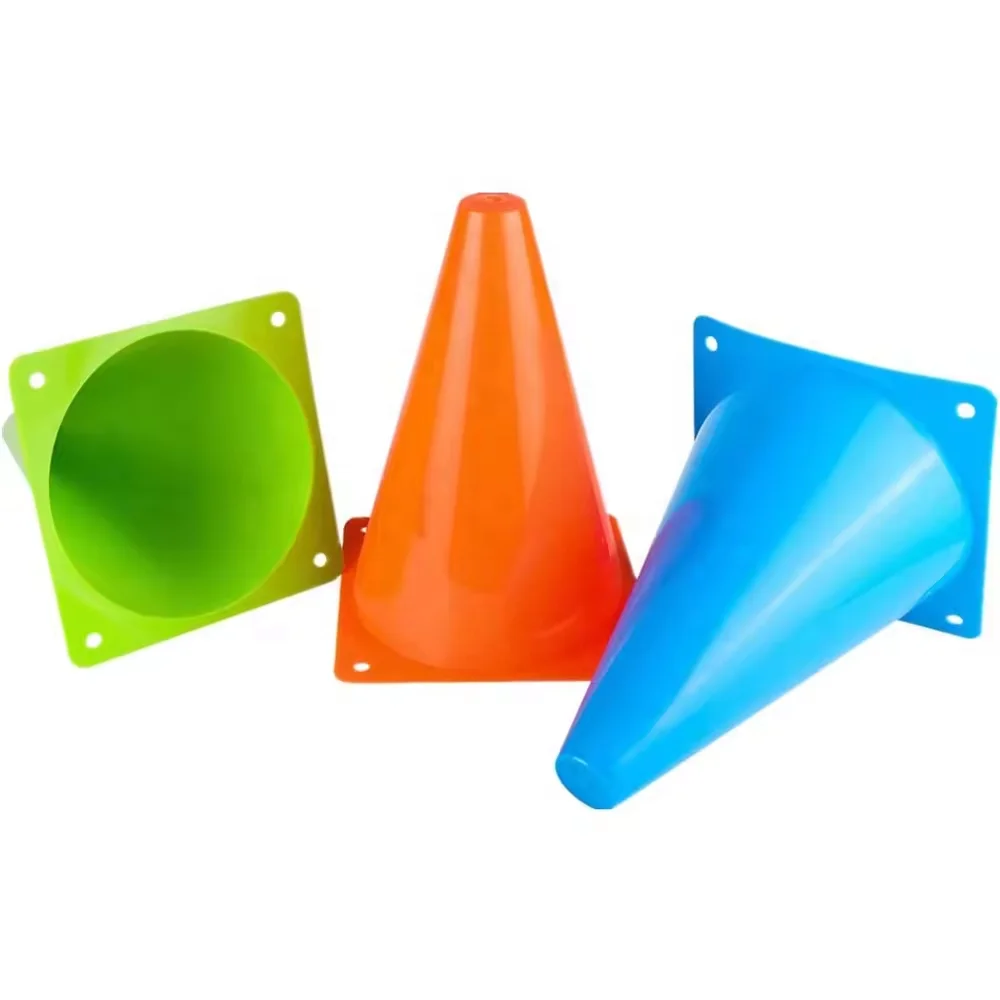 9 Inch Collapsible Traffic Cones Plastic Sports Football Cones Agility ...