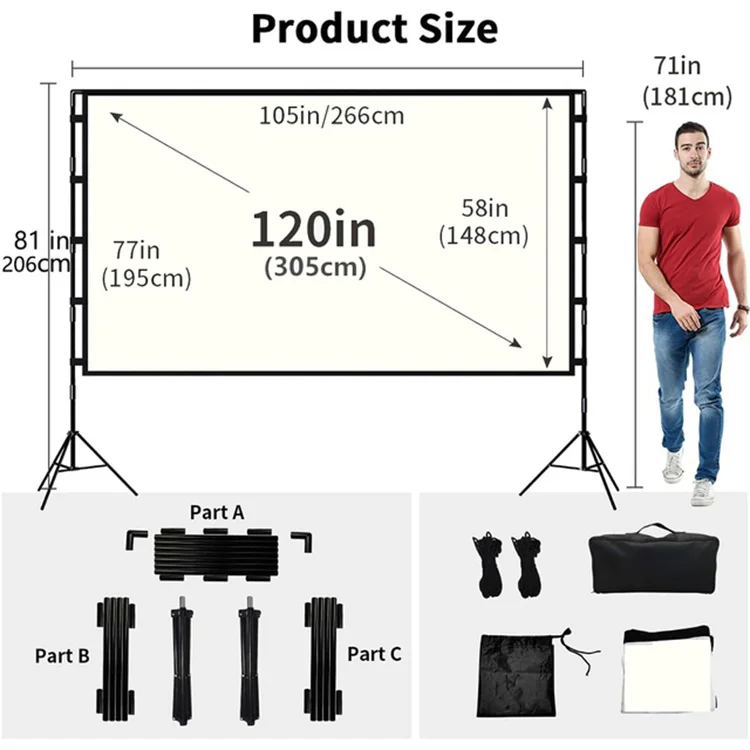 84 Inch Projector Screen with Tripod - Ideal for Home Theater