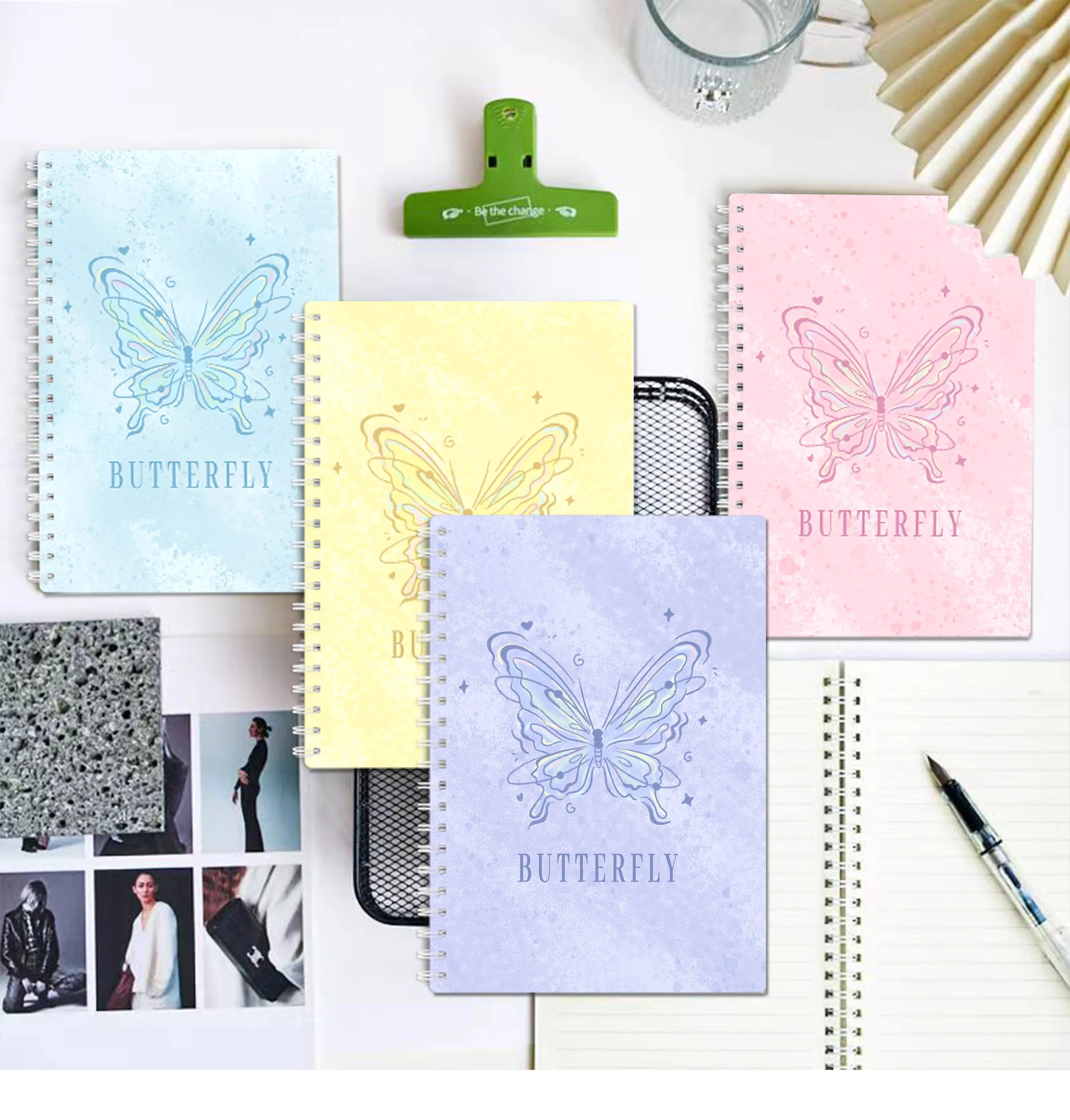 Butterfly A5 Coil Notebook with Thickened PVC Hard Cover 60 Sheet ...