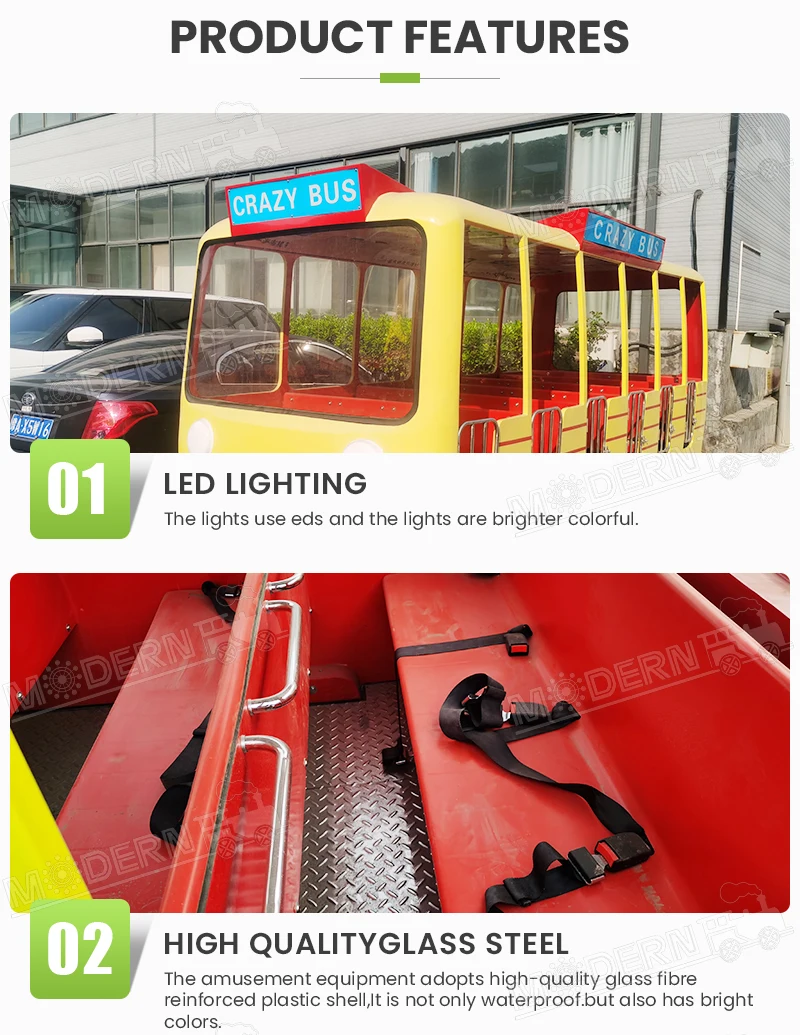 Modern Amusement Park Family Rides Factory Price Crazy Bus Ride for ...