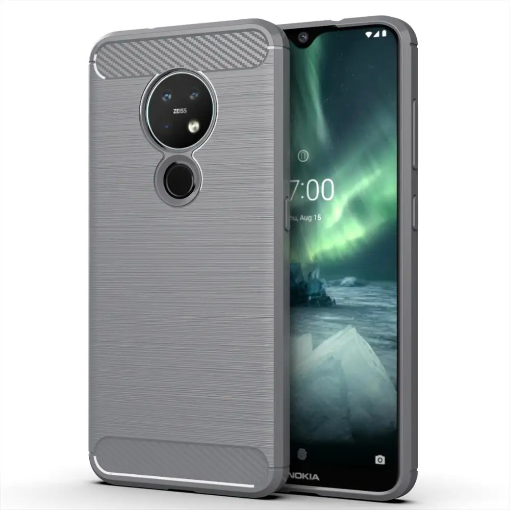 Carbon Fiber Shockproof Soft TPU Back Cover mobile Phone Case For nokia 7.2