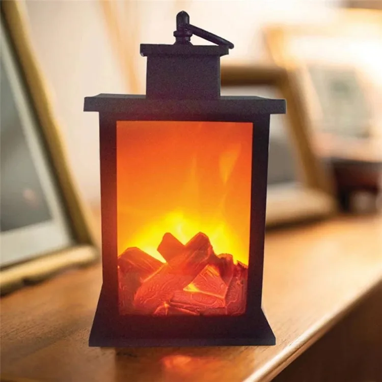 Customized Fireplace Lantern - Battery & USB Operated
