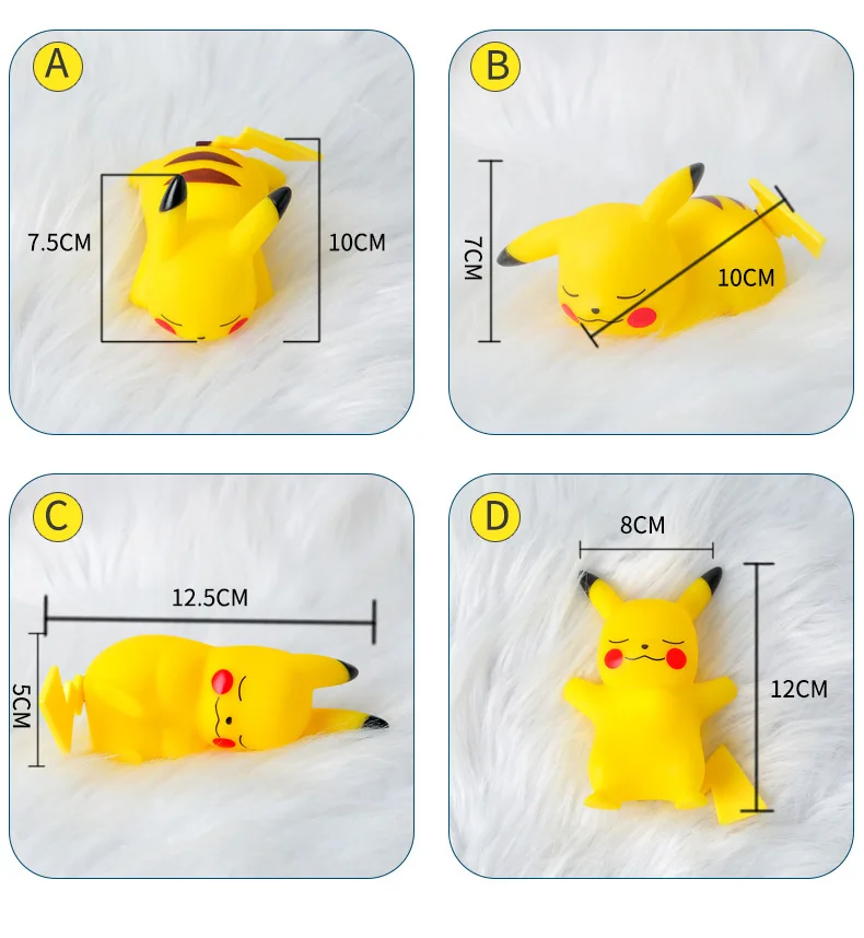 2023 Indoor Creative Cartoon Yellow Toys Nightlight Battery Powered Pikachu Lampara Lamp For ...
