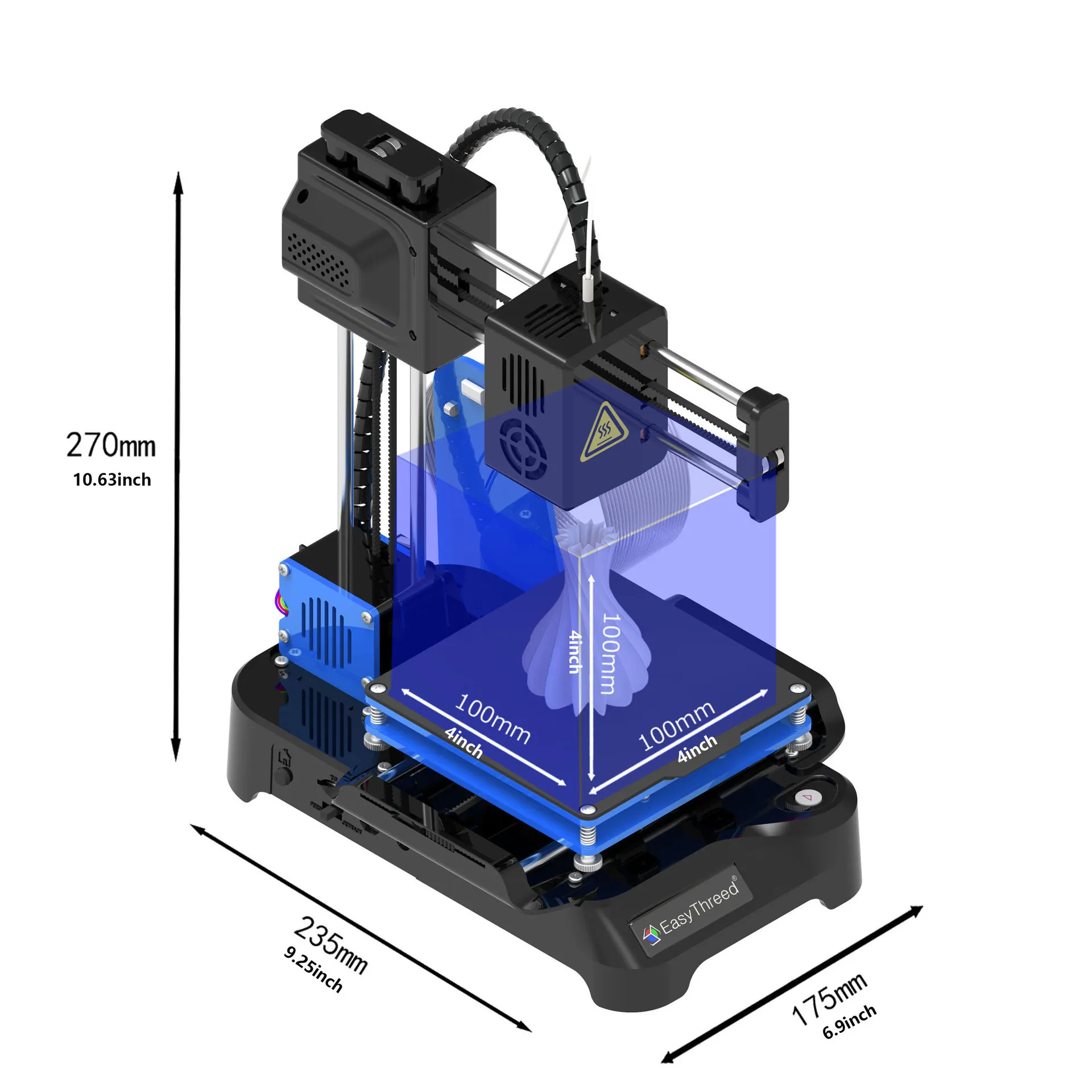 Mini Desktop 3D Printing Machine - 100x100x100mm Print Size