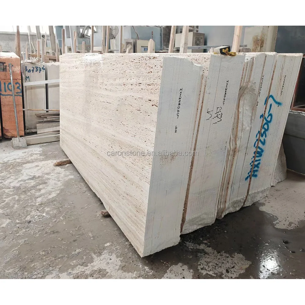 Customized Villa House Natural White/beige Travertine Wall Cladding ...