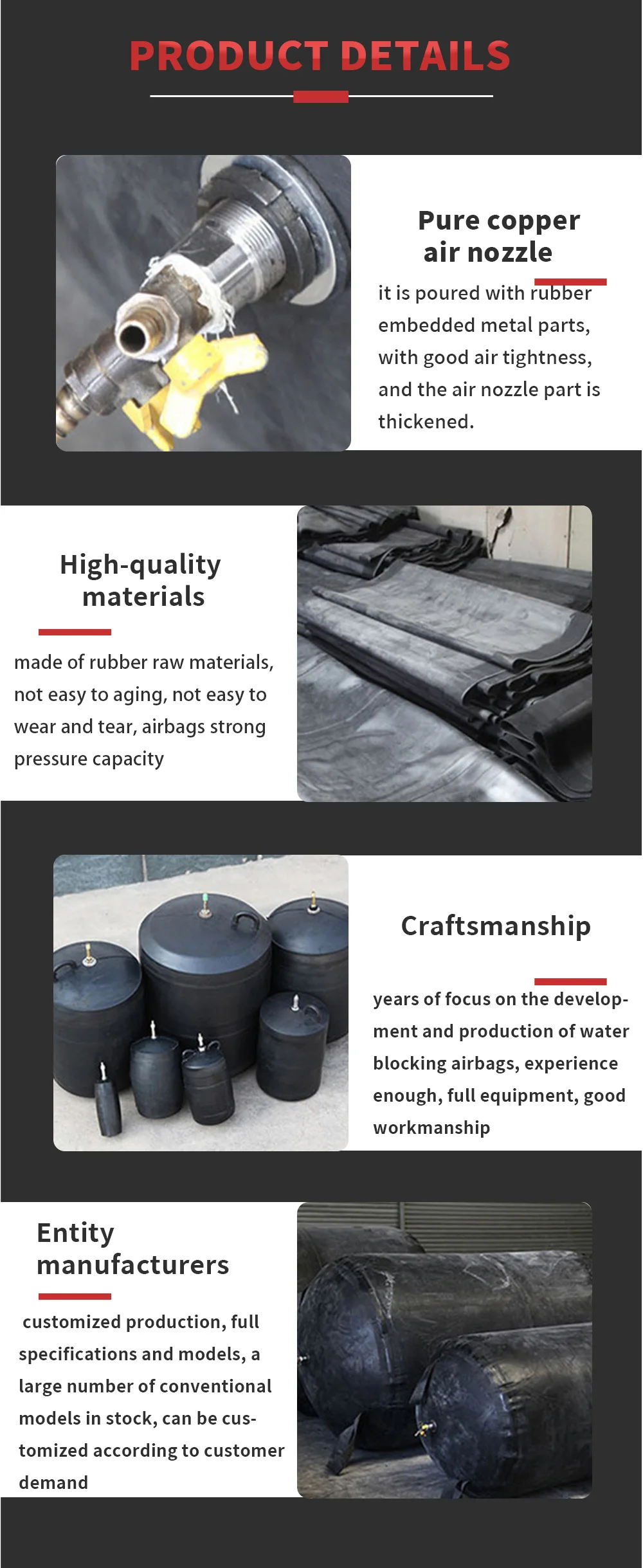 Rubber Pipe test Plug Duct Pipeline Occlude Inflatable Rubber airbag ...