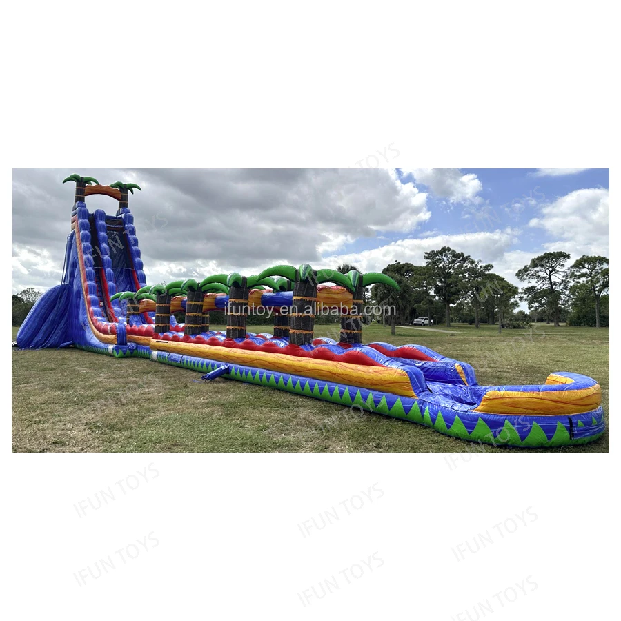 Tropical Plunge Water Slide 40ft Tall Single Lane Water Slide with ...