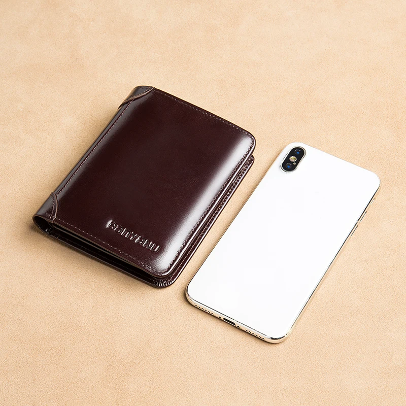 Banyanu Classic Double Fold Leather RFID Wallet for Men