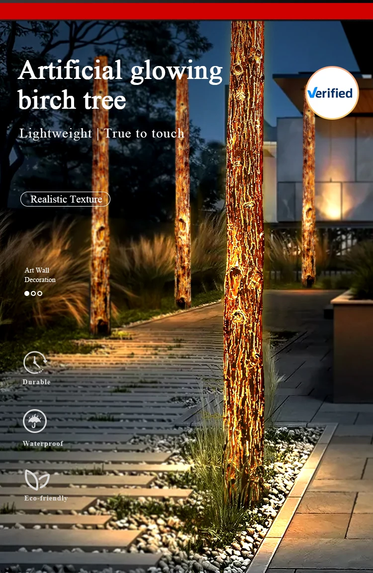 Decorative Luminous Artificial Light Glowing Birch Tree Trunks Lighted ...