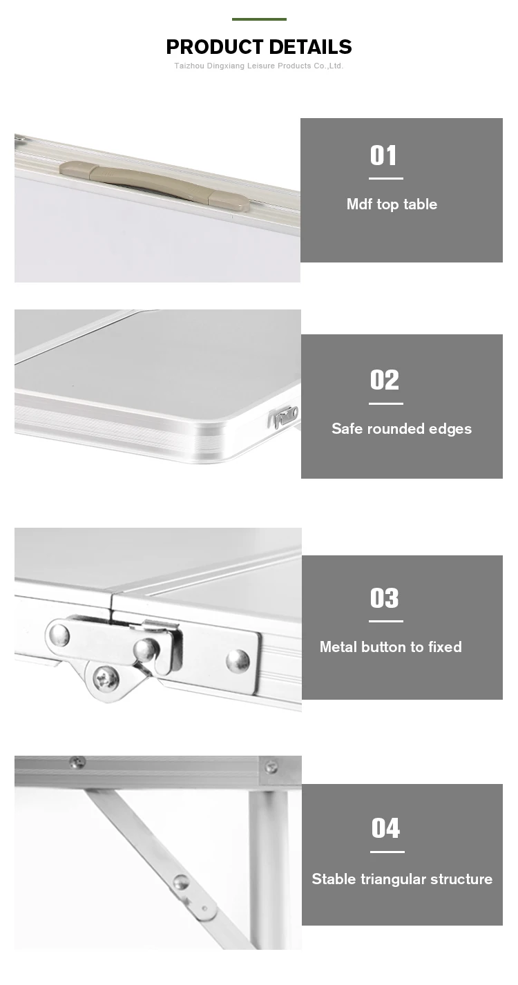 Ring Camp Outdoor Indoor Aluminum Picnic Camping Table Adjustable ...