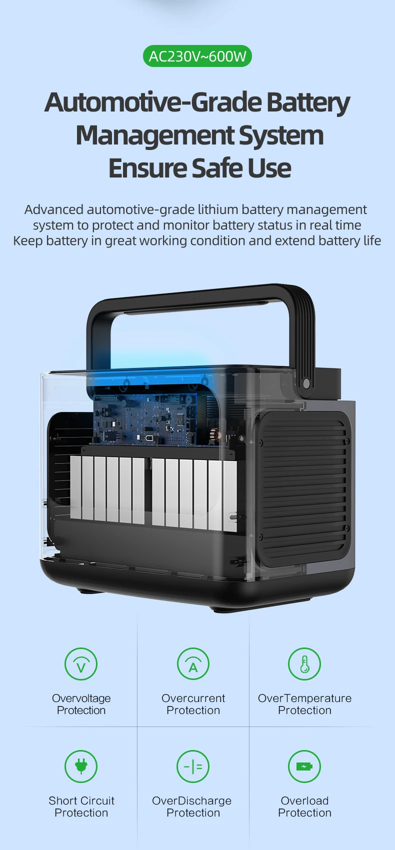 Portable 600WH Lithium Solar Generator for Outdoor Camping