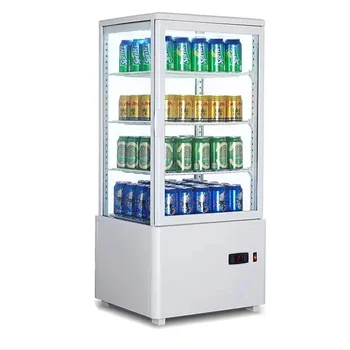 Convenience Store Countertop See-through 4 Sided Glass Beverage Display ...