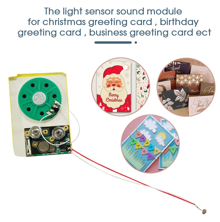 Light Sensor Activated Sound Module for Greeting Cards